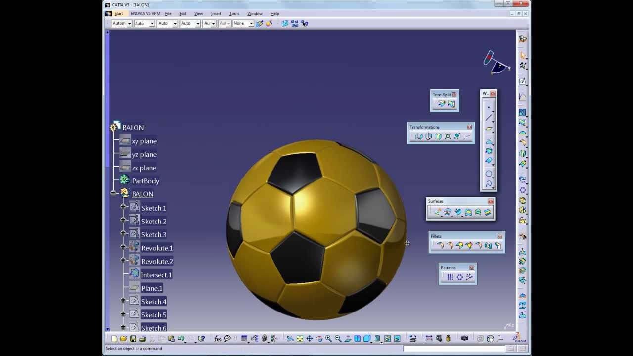 Creating a Balloon with GSD CATIA V5 part 3 of 3 - YouTube