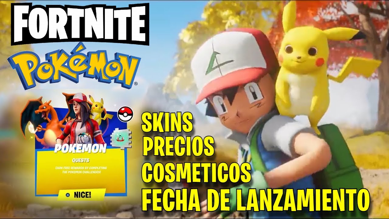 POKEMON LLEGA A FORTNITE 😱 DESAFIOS, TRAILER, SKINS, COSMETICOS Y ...