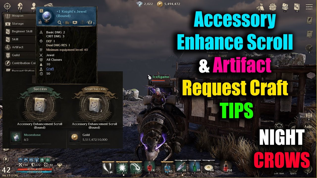 Night Crows Accessory Enhance Scroll & Artifact Request Craft TIPS ...