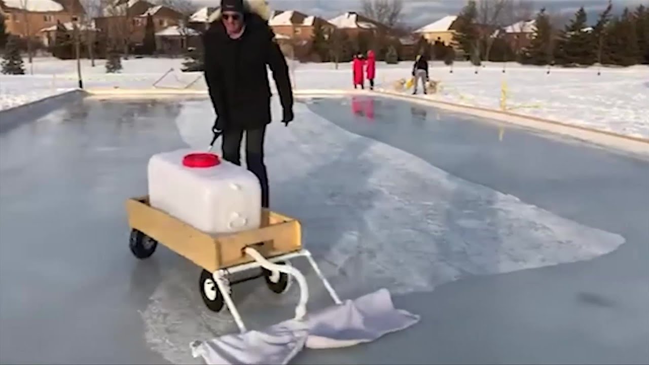 Homemade Zamboni Canadiana in Cumberland - YouTube