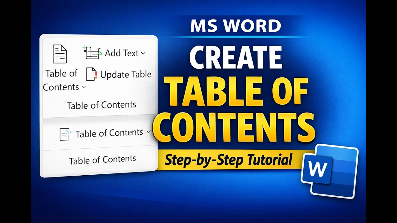 How to Create Table of Contents in MS Word (Step-by-Step) - YouTube