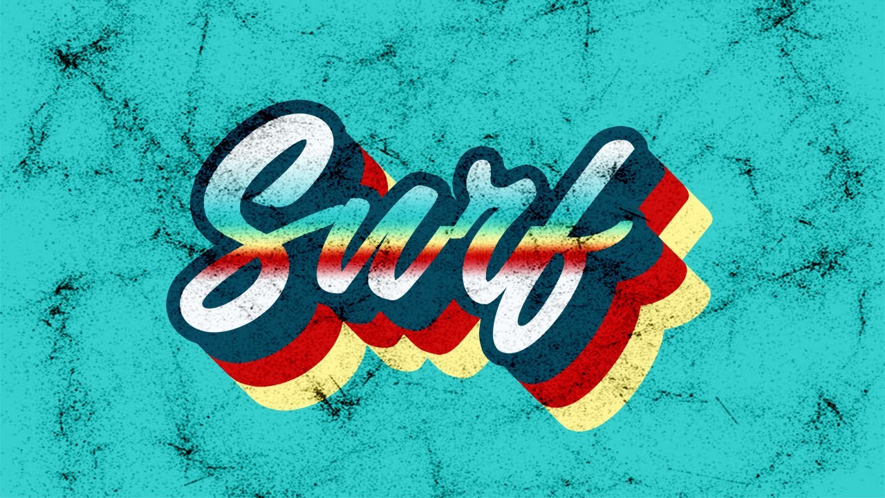 Retro Striped Text Effect Photoshop Tutorial (+FREE Source File) - YouTube