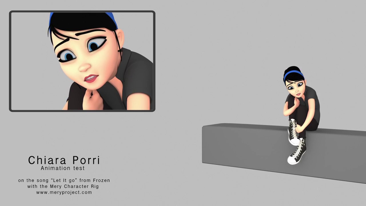 Animation test "Let it go" with music from Disney movie Frozen - YouTube