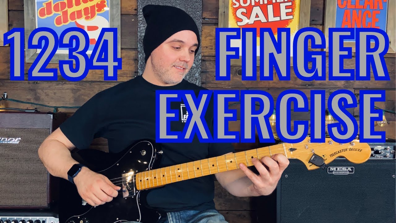 1234 Finger Exercise / easy warm up for guitarists (guitar lesson ...