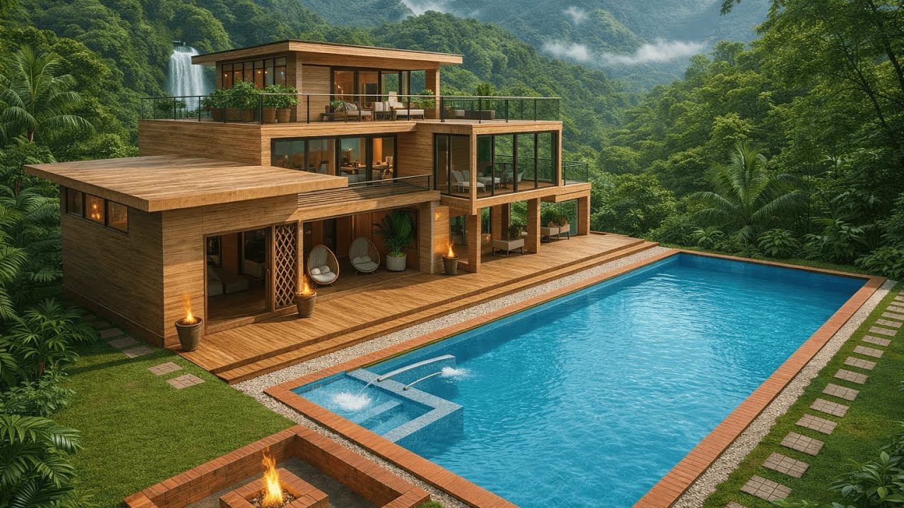 100Day How Living Real Life Build Modern House With Private Pools - YouTube