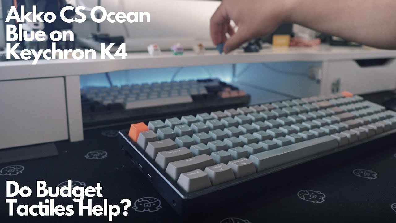 Akko CS Ocean Blue Tactile on Keychron K4 Sound Test ASMR - YouTube