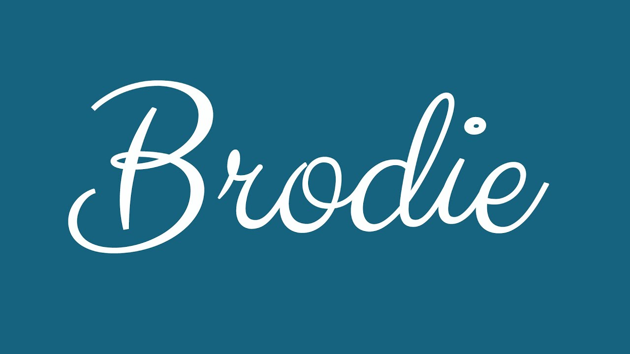 Learn how to Sign the Name Brodie Stylishly in Cursive Writing - YouTube