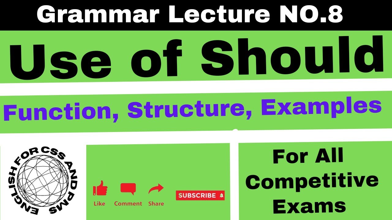 Use of Should || Modal Verbs || English for CSS and PMS - YouTube