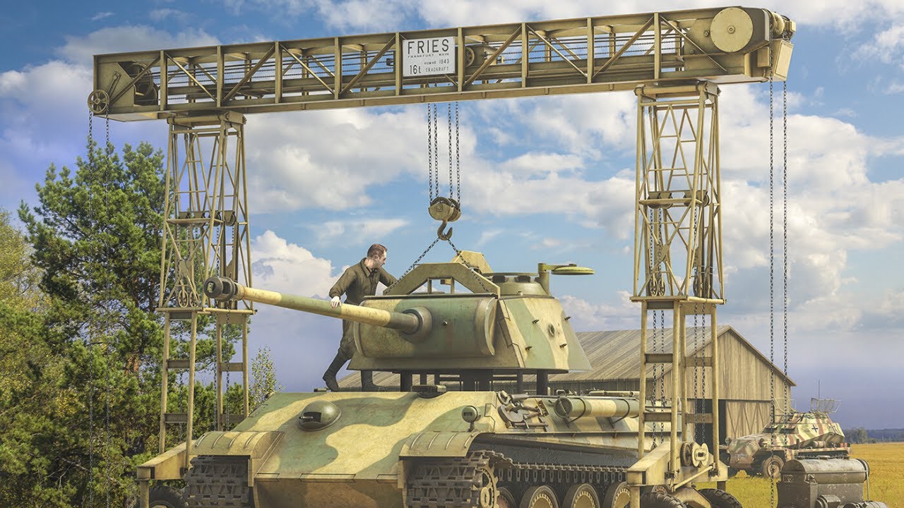Tigar tank / Panther tank gantry crane (Vital tool of the Panzer ...