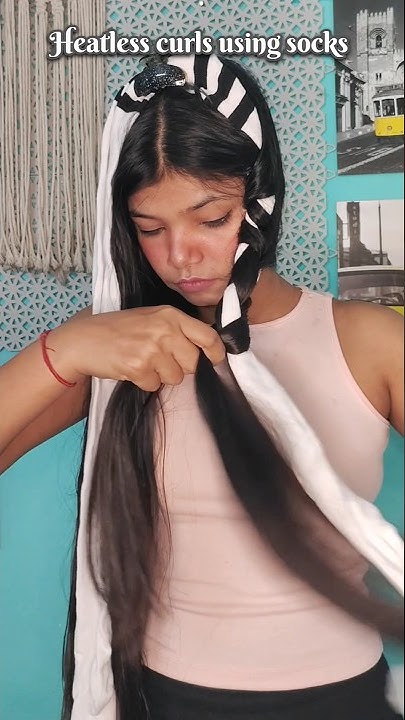 Heatless Curls Using Socks Shorts Ytshorts Hack Hairtutorial Hair