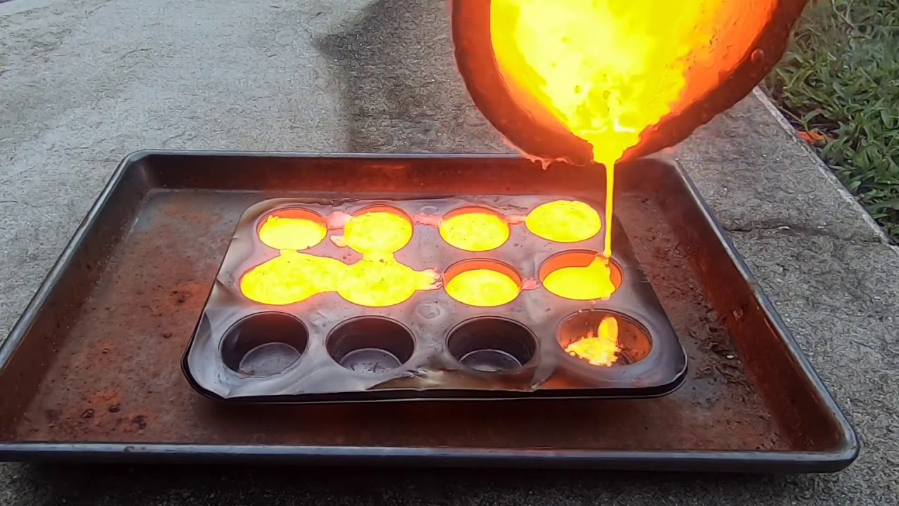 Making copper biscuits from old wire - YouTube