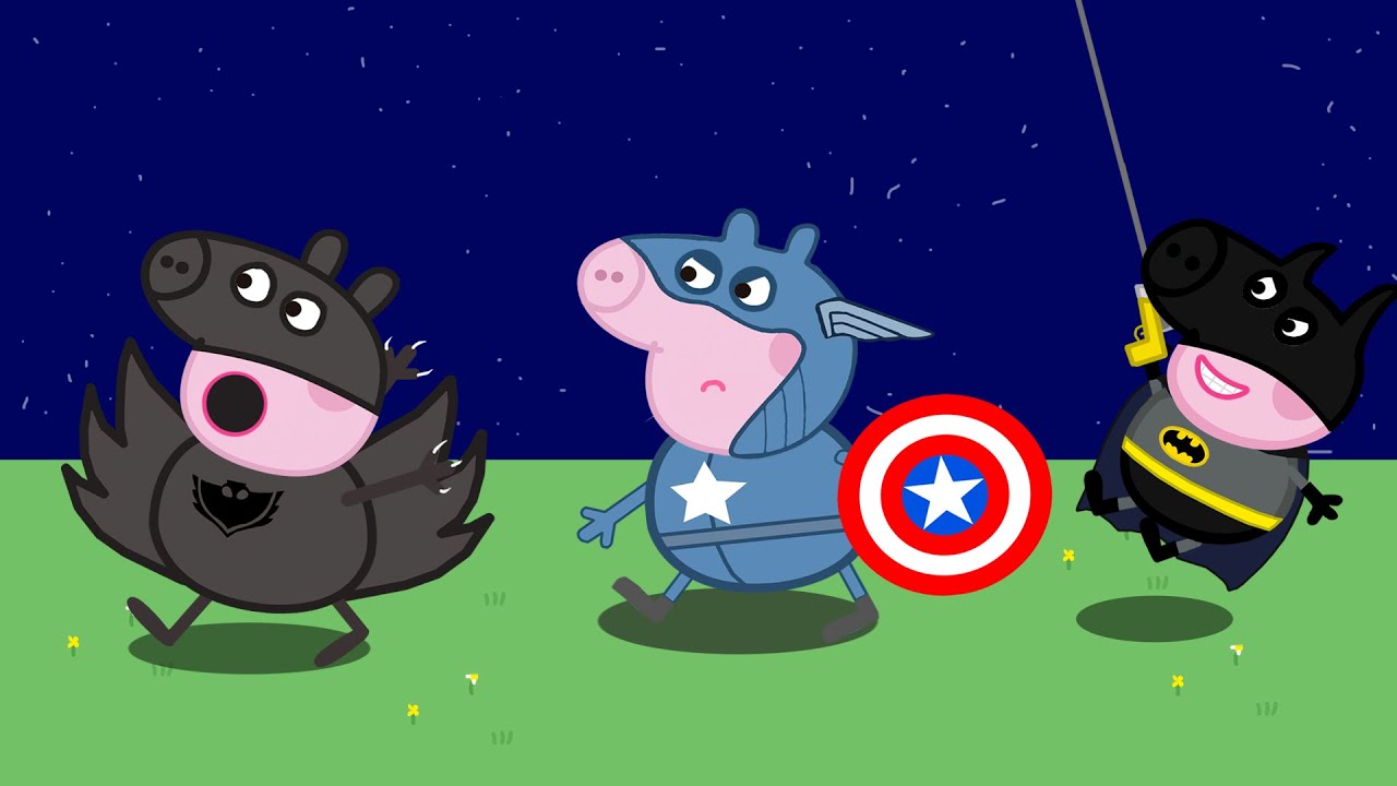 BATMAN GEORGE PIG AND CAPTAIN AMERICA PEPPA PIG SAVE IN PJ MASKS ...