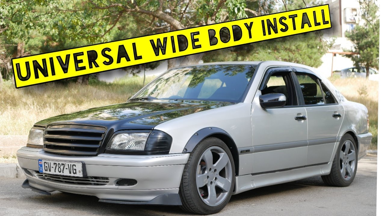 დავაყენეთ ფენდერები W202-ზე|wide body-ს წარუმატებელი მცდელობა?! - YouTube