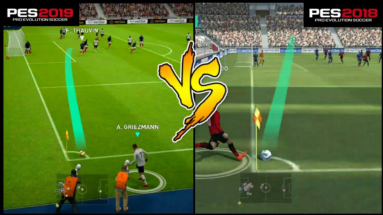 PES 19 Mobile VS PES 18 Mobile - YouTube