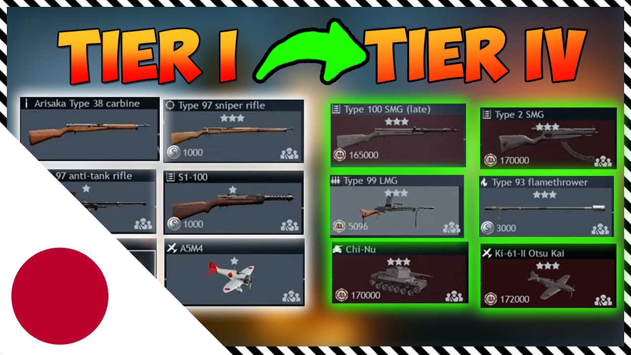 Enlisted Merge JAPAN Line-ups Tier 1 ️ Tier 4 • MeAdmiralStarks - YouTube