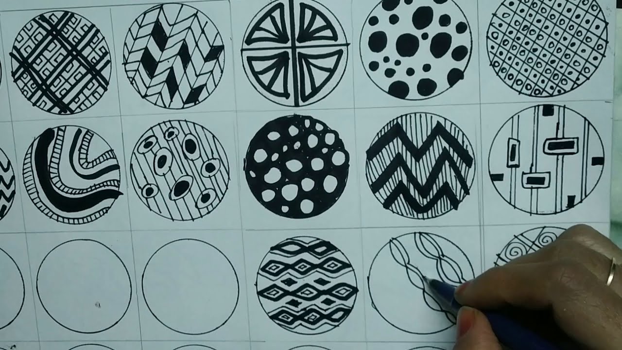 circle Patterns design to speed up your drawing| practice set 4 - YouTube