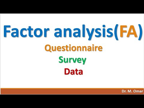 Factor Analysis FA for Questionnaire Survey Data - YouTube