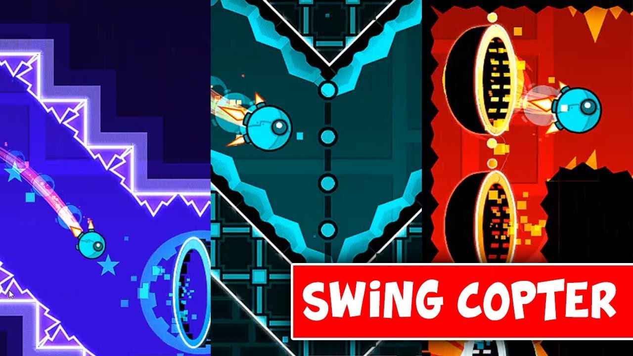 TODOS LOS NIVELES CON SWING COPTER!! / Geometry Dash - YouTube