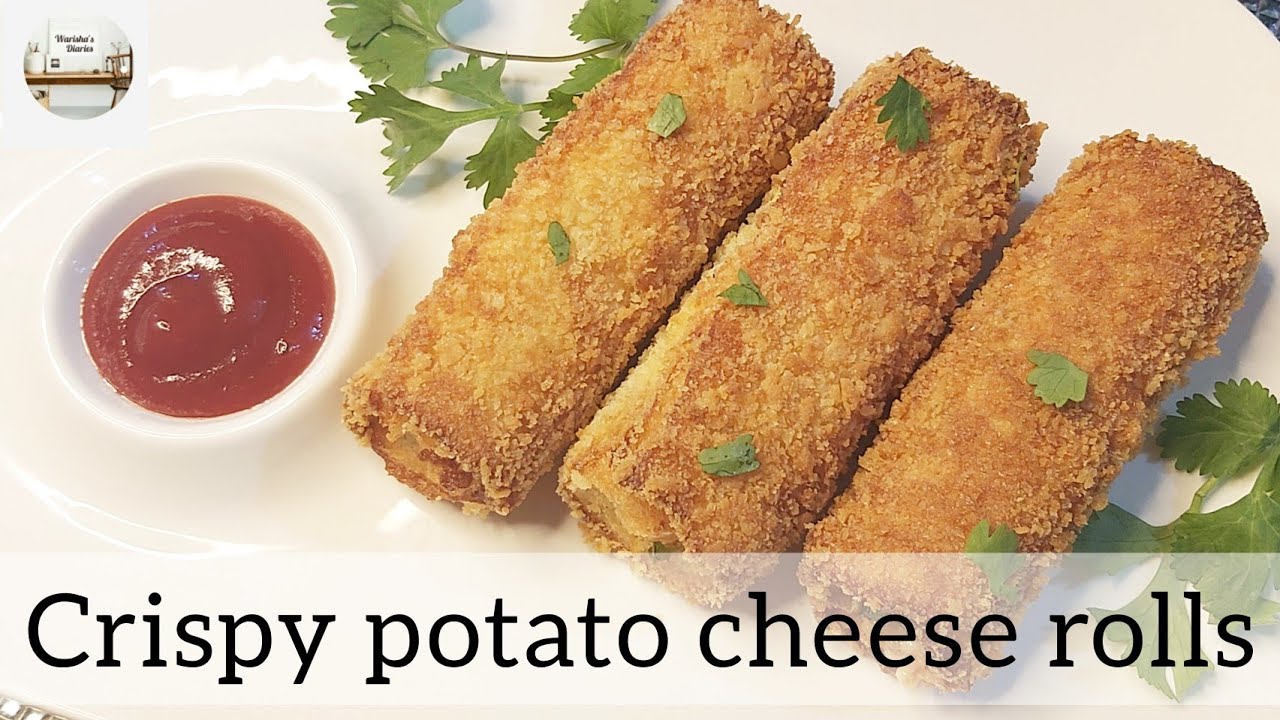 Crispy Potato Cheese Rolls Recipe | Stuffed Potato Bread Rolls - YouTube