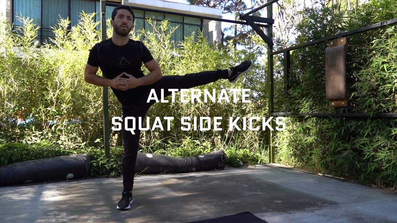ALTERNATE SQUAT SIDE KICKS - YouTube