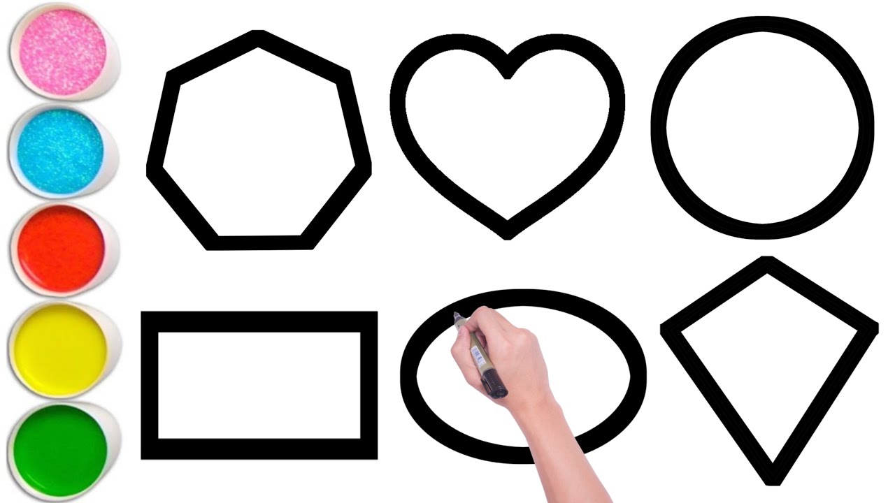 New 2d shapes drawing & coloring for kids, Preschool learning and ...