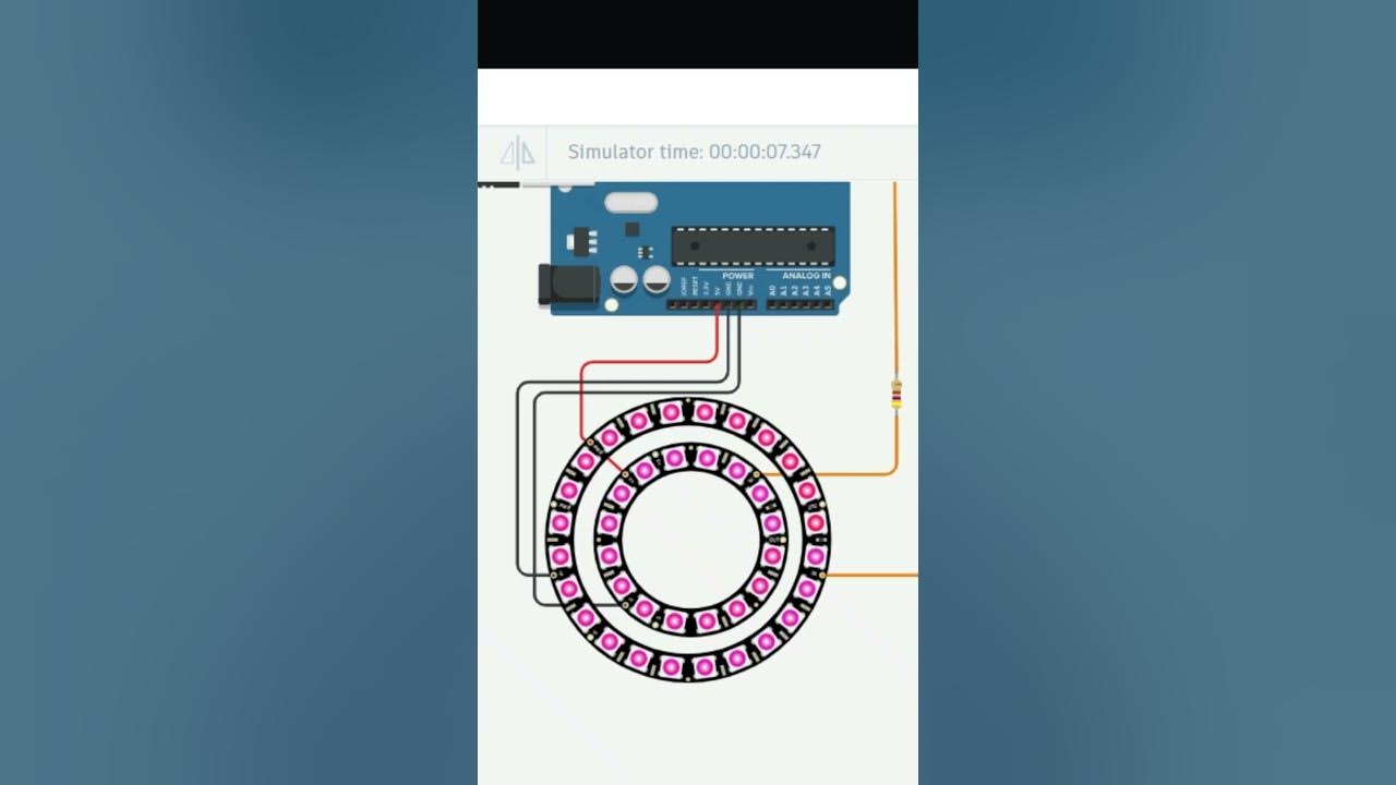 NeoPixel LED patterns using Arduino #arduinoproject #electronic #shortsfeed #tinkercad #simhub ...