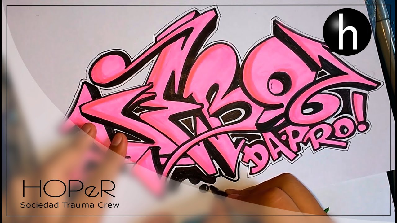 Drawing graffiti on paper #7 | Name request | Debo Da Pro - YouTube