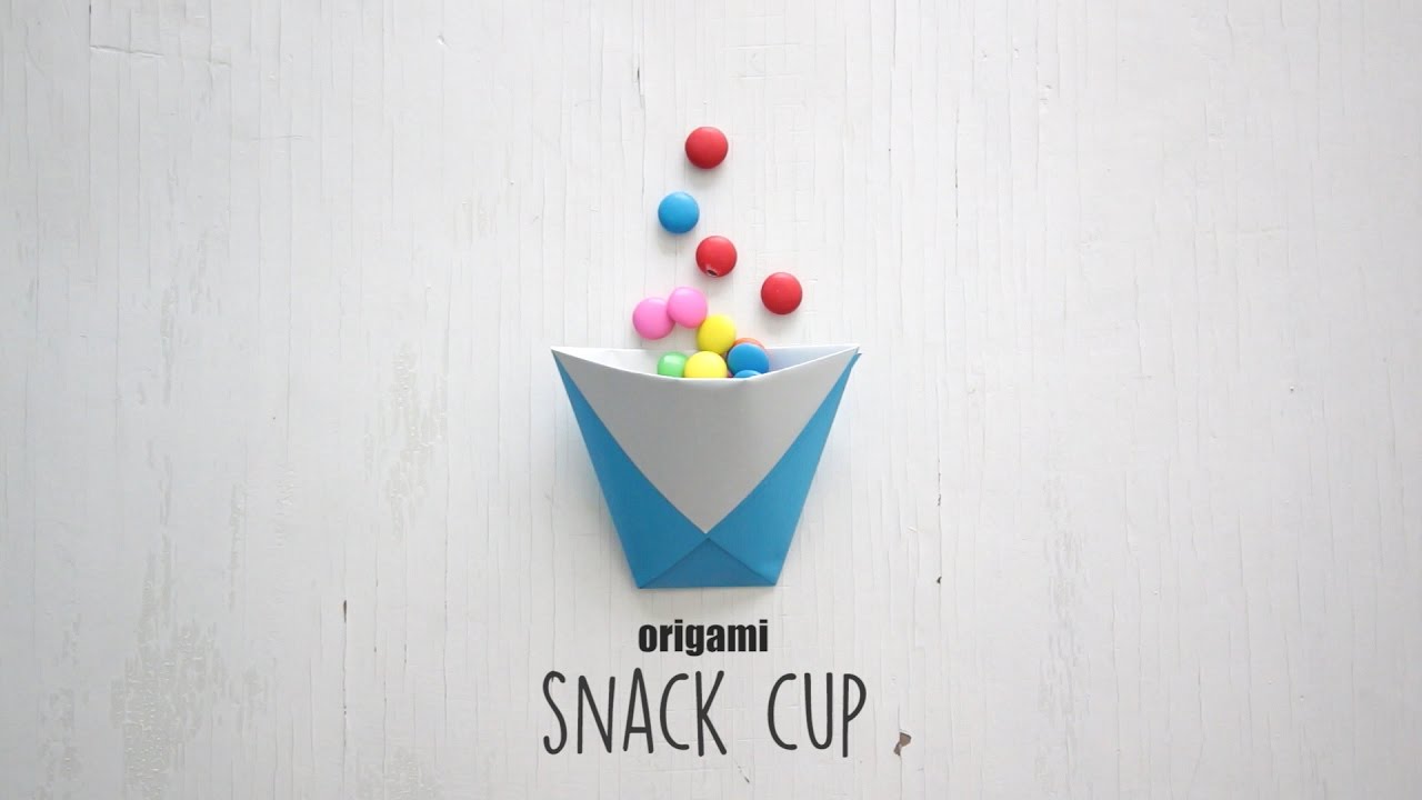 Origami Snack Cup - YouTube