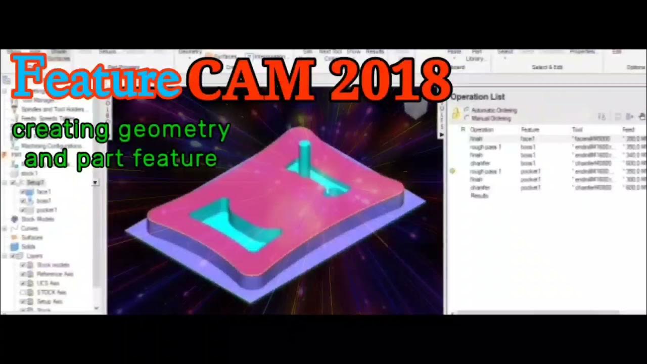 FEATURECAM 2018 TUTORIAL/CREATING GEOMETRY AND PART FEATURE,PART 1 ...