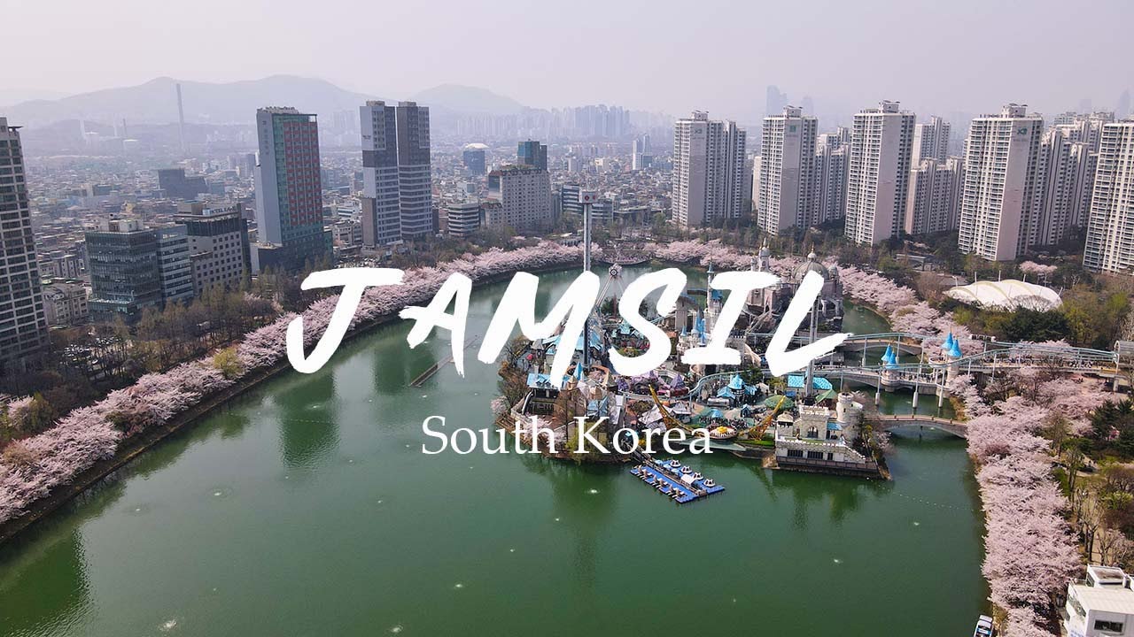[4K] Jamsil Seokchon Lake Cherry Blossom Festival, 잠실 석촌호수 벚꽃축제 여행영상 ...