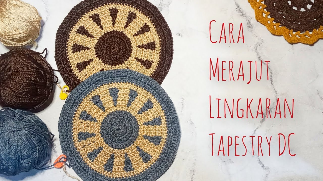 Cara Merajut Lingkaran Tapestry Bagi Pemula untuk bagian atas Peci ...