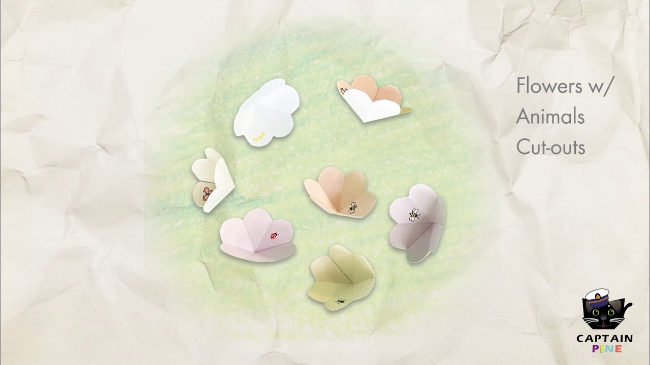 CRAFTY PINE TUTORIAL - Flowers with Animals Cut-outs - YouTube