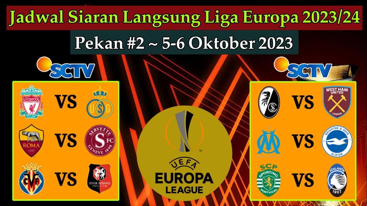 Jadwal Liga Europa Live SCTV - Liverpool vs USG - Europa League 2023/ ...