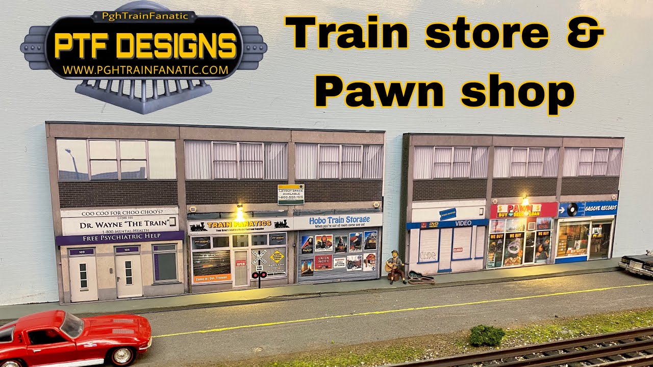 PTF DESIGNS Building Flats - The Train Store & Pawn Shop - YouTube