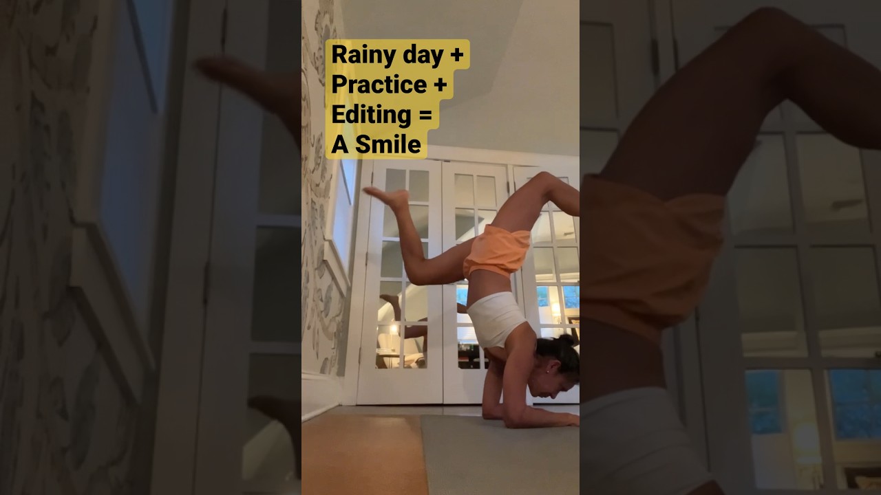 Measure + Stretch + L shape + just do it = #forearmstand #yogashorts # ...