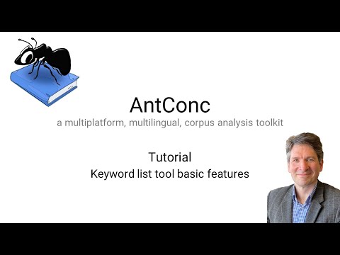 AntConc 4 - Tutorial 9 (Keyword list tool basics) - YouTube
