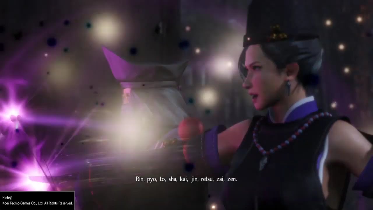 Rin, pyo, to, sha, kai, jin, retsu, zai, zen. ¡Omm! - Nioh - MEME - YouTube