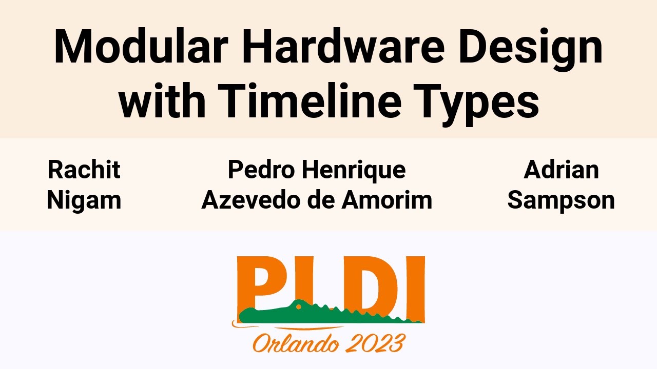 [PLDI'23] Modular Hardware Design with Timeline Types - YouTube