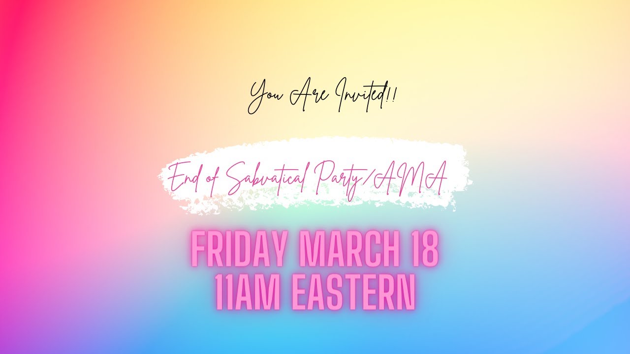 End of Sabbatical Party/AMA - YouTube