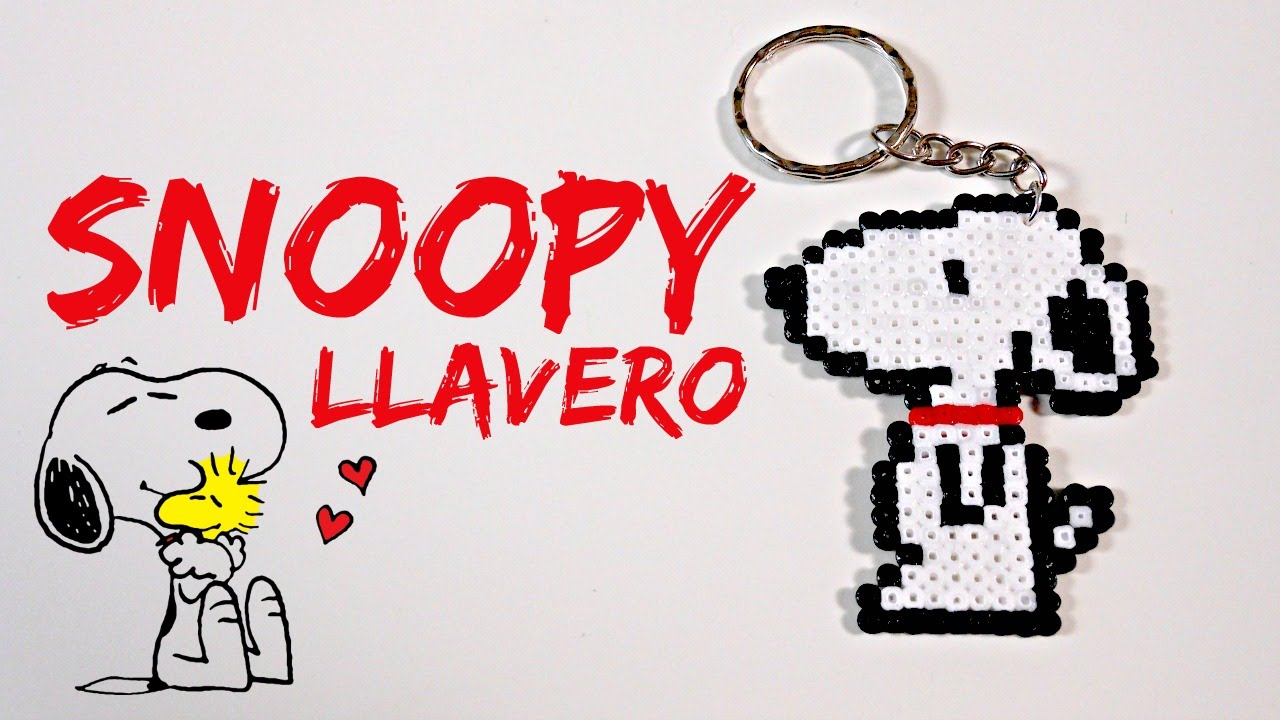 SNOOPY Llavero con Hama beads | Mundo@Party - YouTube
