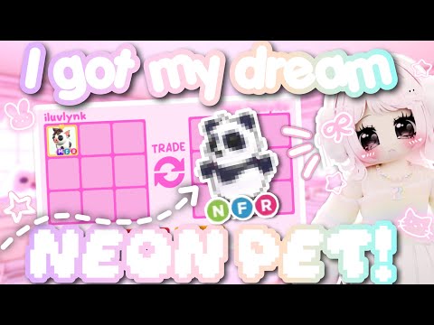 𑣲⋆˚࿔ I Got My DREAM Neon Pet! #adoptme  🥳✨ | Adopt Me Trading Video ᶻ 𝗓 𐰁