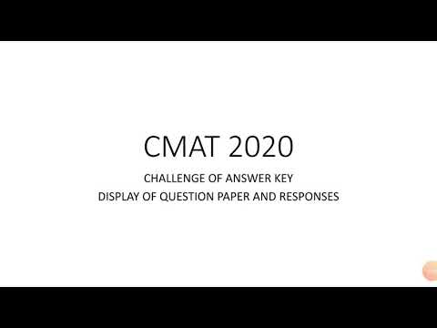 CMAT 2020 : Answer key & Question paper #CMAT2020 #CMAT - YouTube