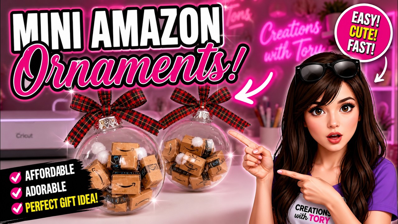 DIY Mini Amazon Box Ornaments With Cricut - YouTube