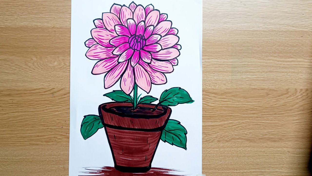 How to draw a Flower drawing/ Beautiful Flower drawing easy step by ...