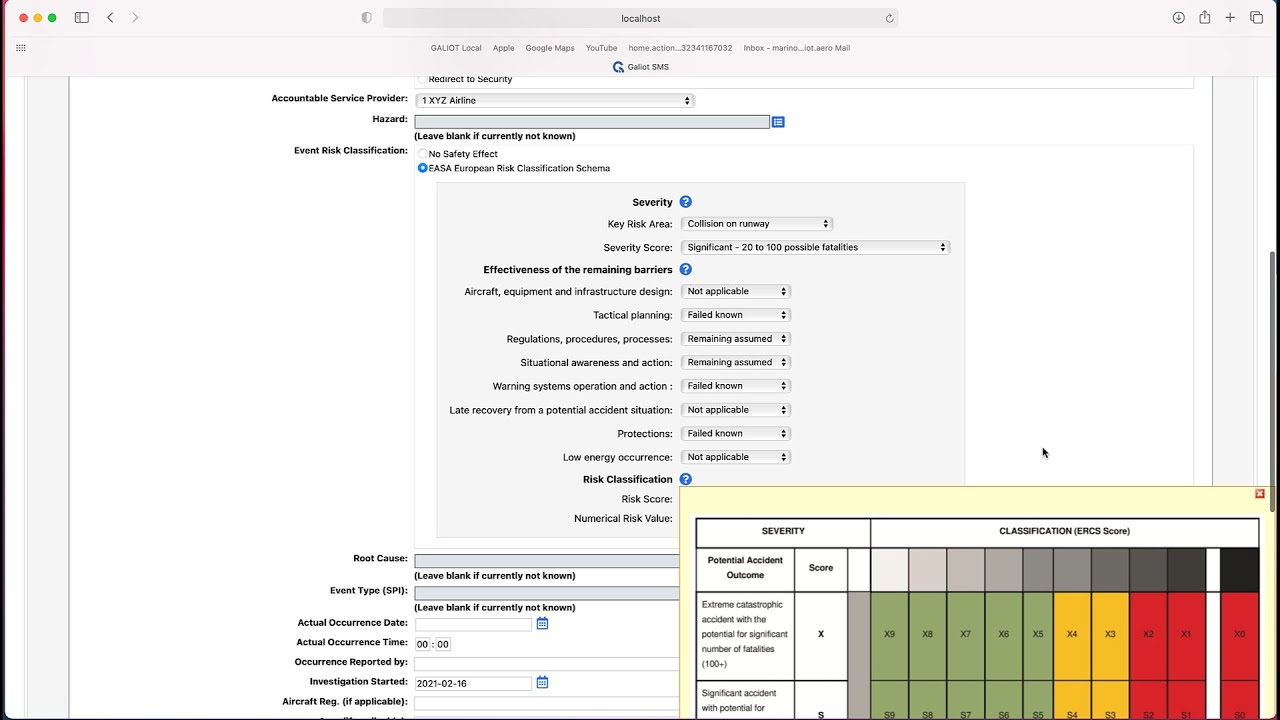GALIOT SMS - EASA Risk classification schema - YouTube