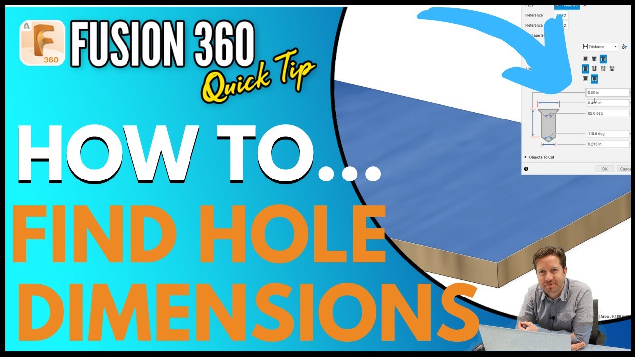 How To Find Dimensions For Hole Tool in Fusion 360 - YouTube