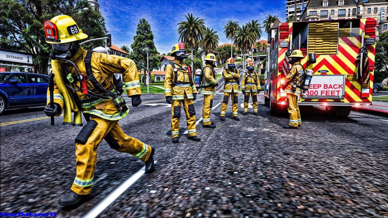 GTA 5 MODS PLAYING AS A FIREFIGHTER AND EMS IN RP - YouTube