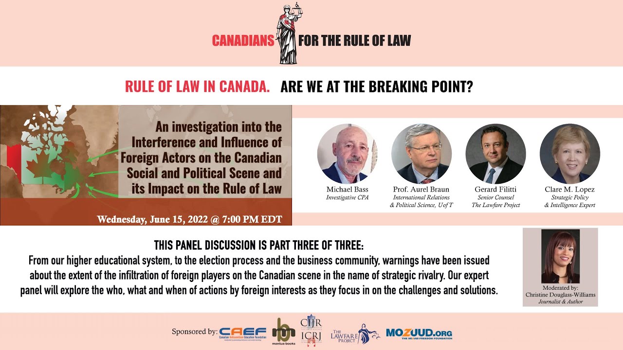 CFTRL presents "Interference and Influence of Foreign Actors on the ...