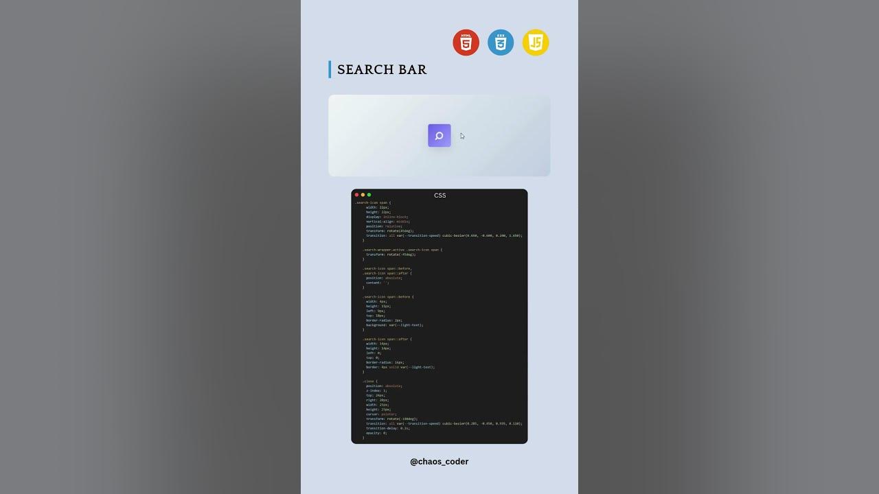 Search Bar | HTML CSS JS - YouTube