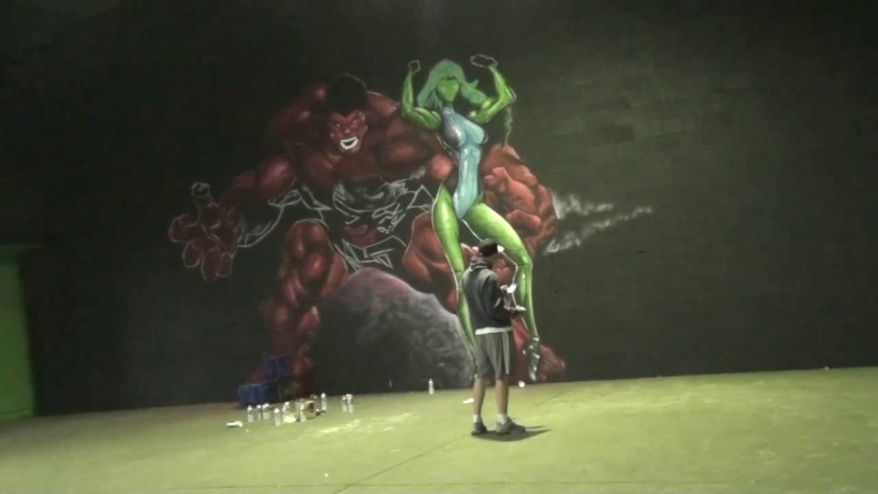 GRAFFITI MURAL CROSSFIT GYM - YouTube